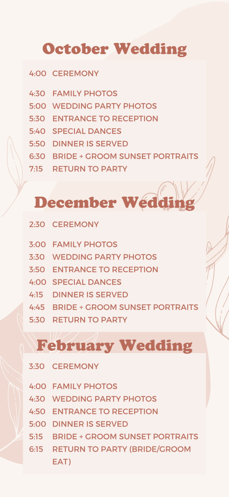 Brides: The Ultimate Guide to Building a Wedding Day Timeline ...